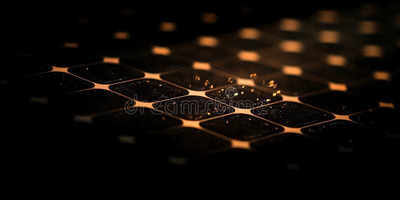 Close Up View of a Solar Panel Surface Showing Details of Cell ...