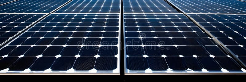 Close-up View of Solar Panels in Black and White Stock Illustration ...