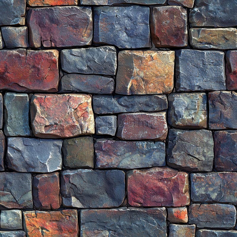 Close-up View of a Solid Stone Wall Showcasing Unique Textures and ...