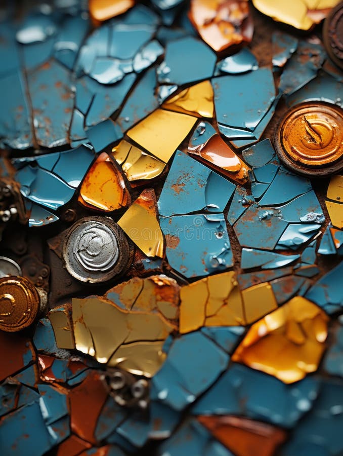 A Close Up View of Some Broken Pieces of Glass Stock Illustration ...