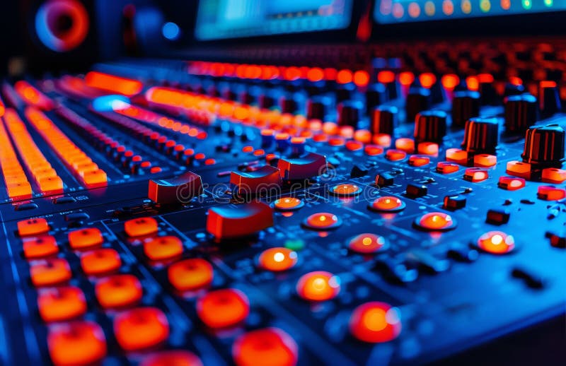 Close Up of Soundboard Controls in a Recording Studio Stock Photo ...