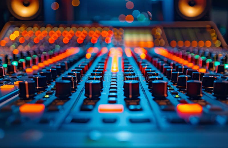 Close Up of Soundboard Controls in a Recording Studio Stock Photo ...
