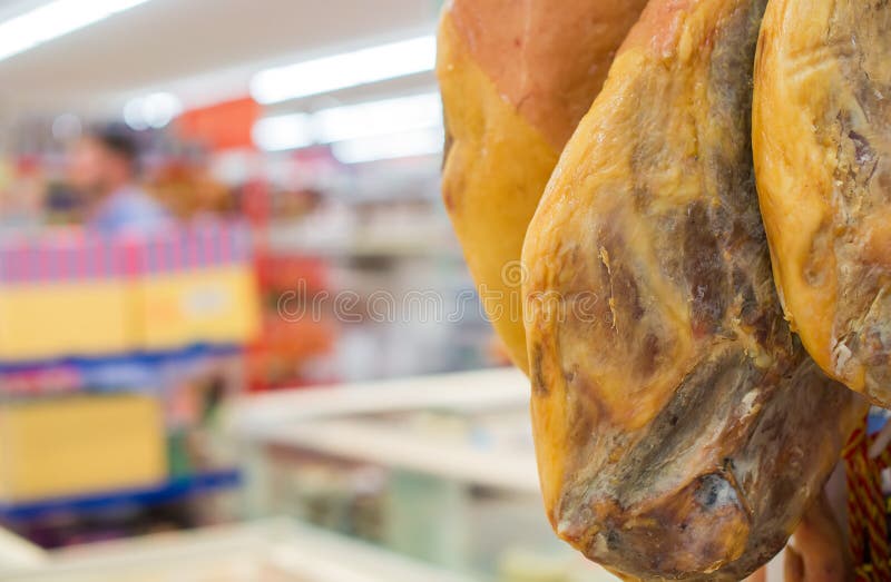 Close-up View of Spanish Hamon. Stock Image - Image of homemade ...