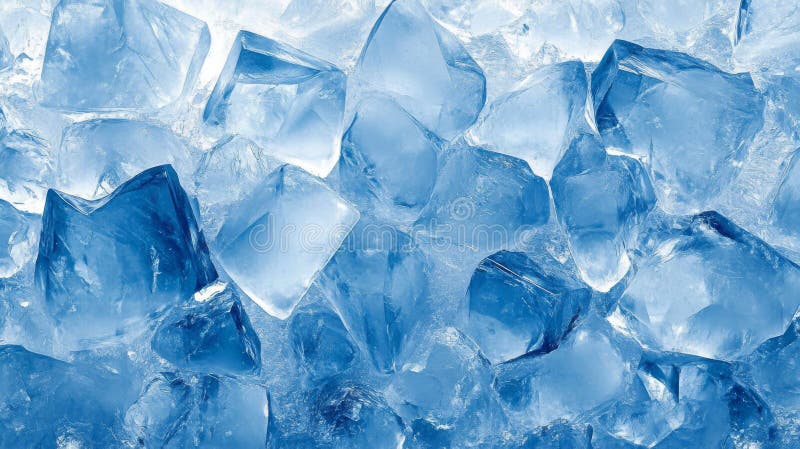 A Close Up View of Sparkling Blue Ice Cubes Stock Illustration ...