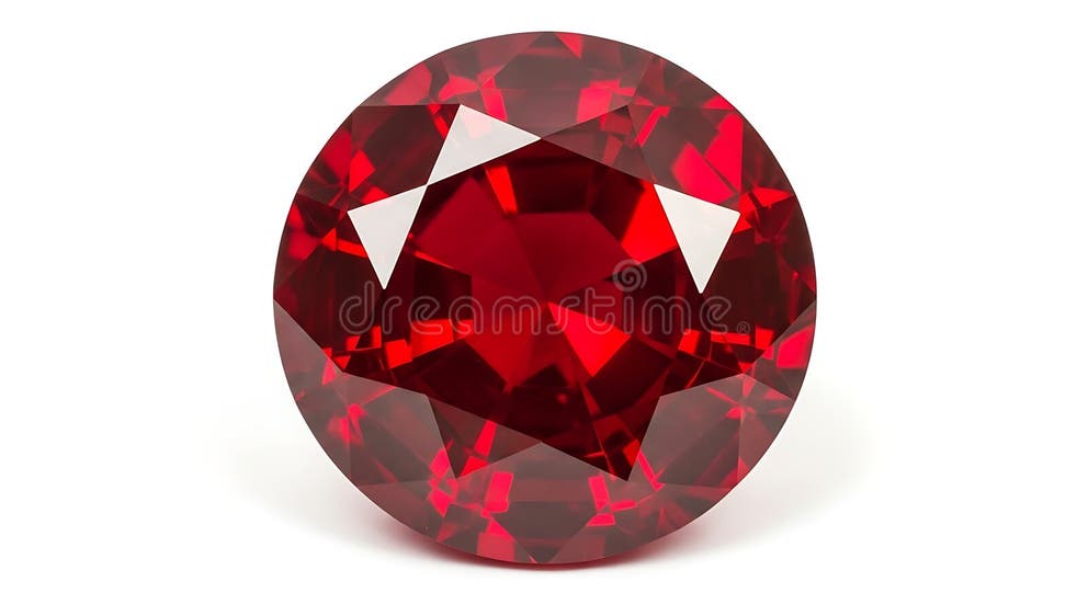 Close-up View of Sparkling Faceted Ruby Isolated on White Backdrop ...