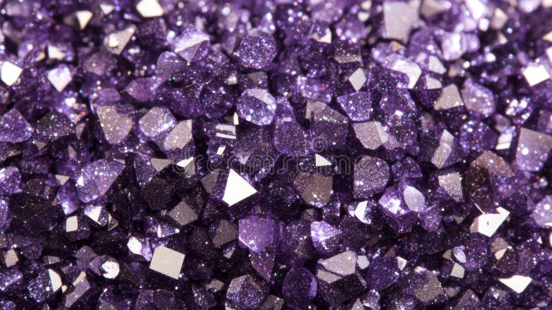 A Close Up View of Sparkling Purple Crystals Stock Illustration ...