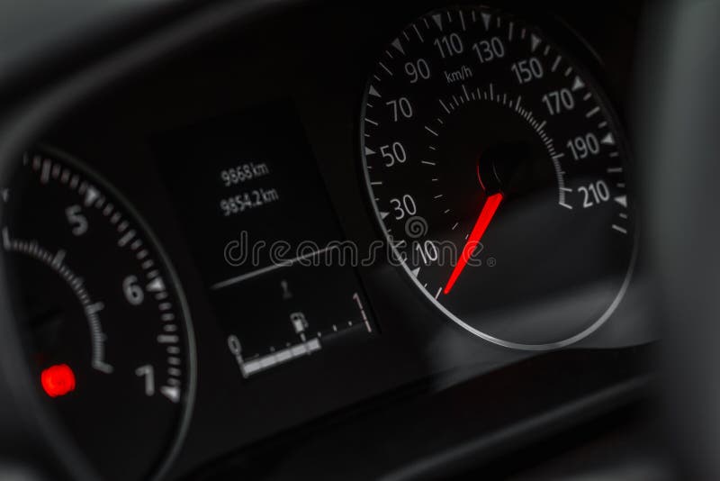 Close Up View of a Speedometer in a Car. Stock Image - Image of ...