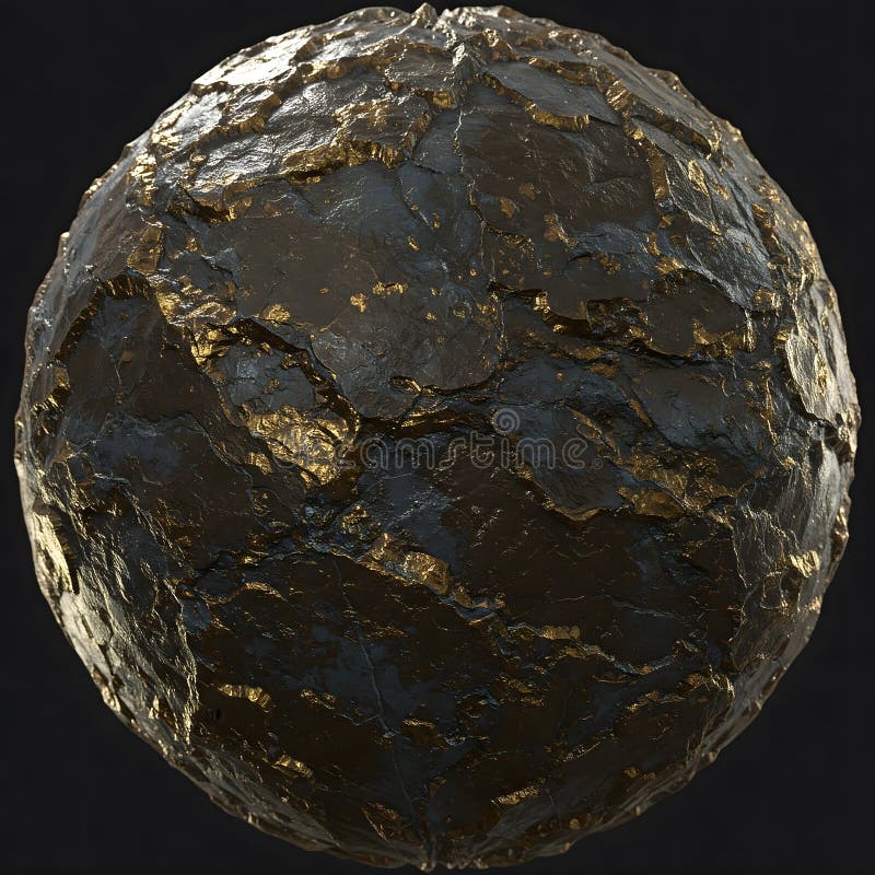A Close-up View of a Spherical Texture Showing a Dark, Rough Surface ...