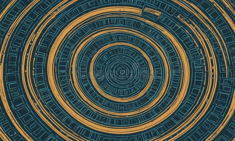 Close-up View Spiral Pattern with Concentric Circles Varying Sizes ...