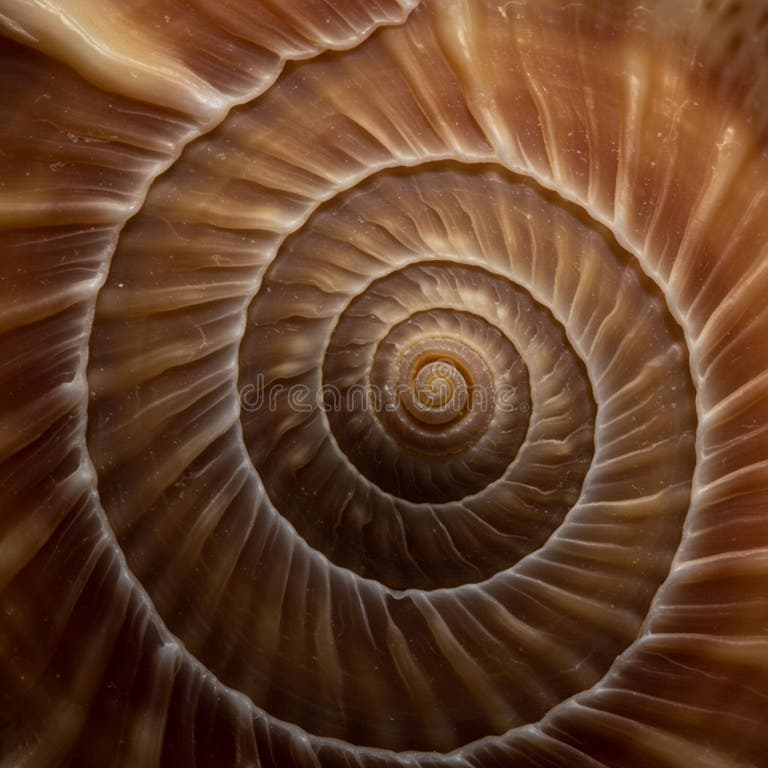 A Close-up View of a Spiral Shell Pattern Showcasing Tightly Wound ...