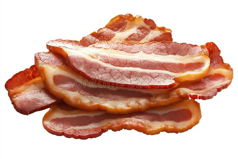 Close-up View of Stack of Bacon with Rich, Dark Red Hue. Piece Unique ...