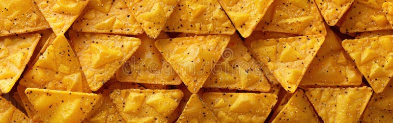 A Close-up View of a Stack of Triangular Yellow Tortilla Chips Stock ...
