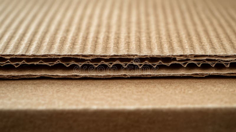 Close-up View of Stacked Corrugated Cardboard Stock Illustration ...
