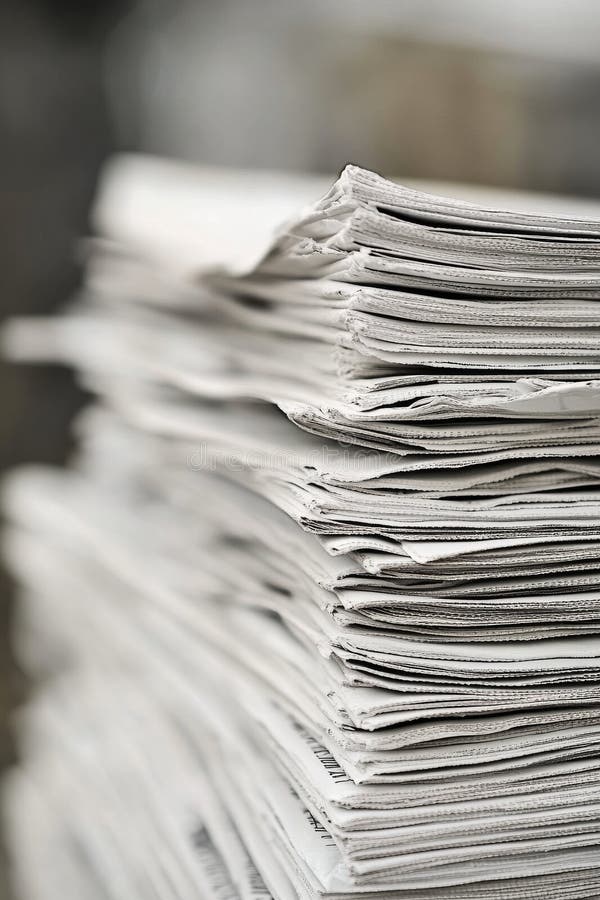 Close Up View of Stacked White Paper Sheets in an Office Workspace ...