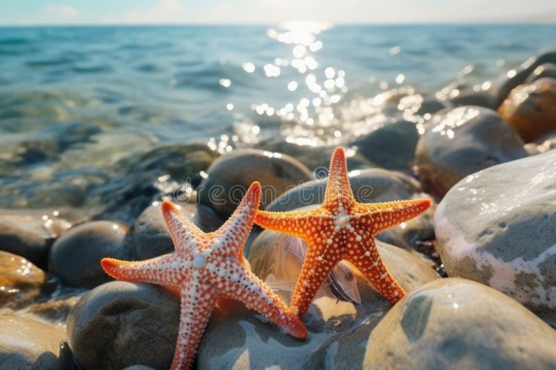 Close-up View of Star Fish on Tropical Beach. Stock Illustration ...