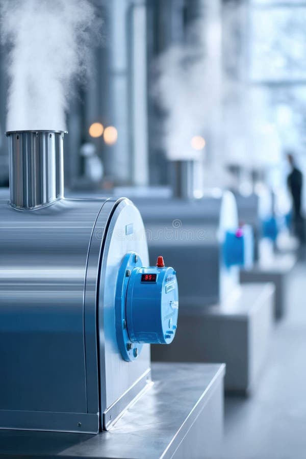 Close-up View of Steam Generators Showcasing Equipment Features and ...