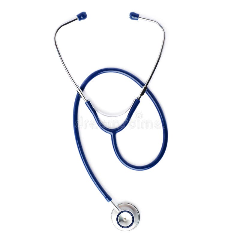 A Stethoscope on Blue Background with a Spring Flowers Stock Image ...