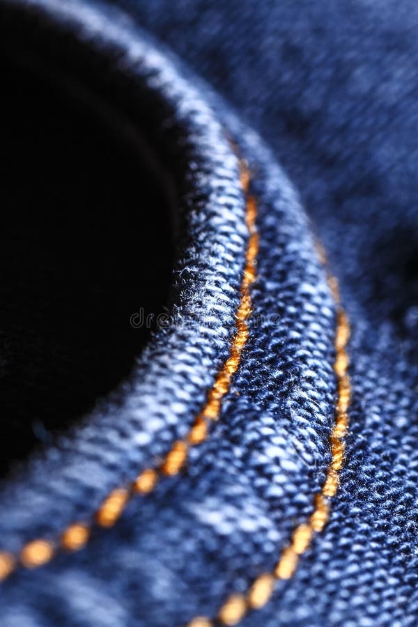 Close Up View of Yellow Stitching Stock Photo - Image of jeans ...