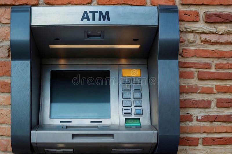 Close-up View of a Street ATM Stock Photo - Image of transaction ...