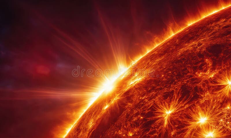 A Close-up of the Sun, Showing Its Fiery Surface and Radiating Energy ...