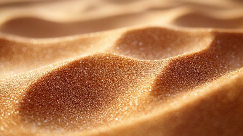 Close-up View of Sunlit Sand Dunes with Ripples and Textures in a ...