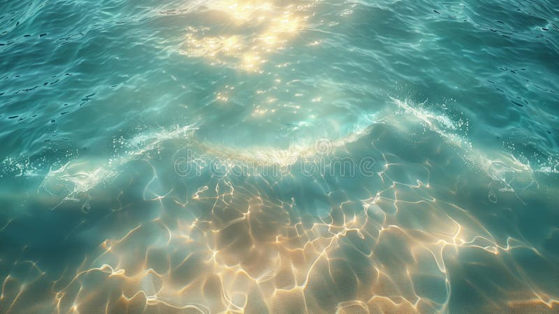 Sunlight Reflecting on Blue Ocean Water with Ripples Stock Image ...