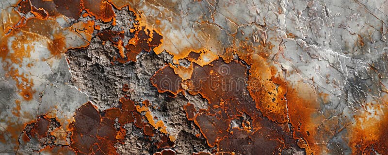 A Close-up View of a Surface Where Rust and Marble Textures Meet, with ...
