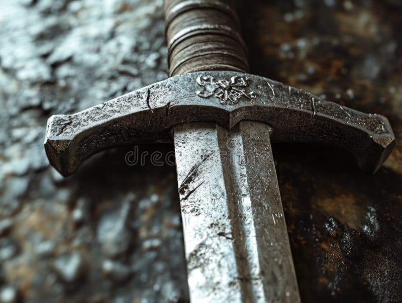 Sword on a Table stock image. Image of artifact, adventure - 376247291