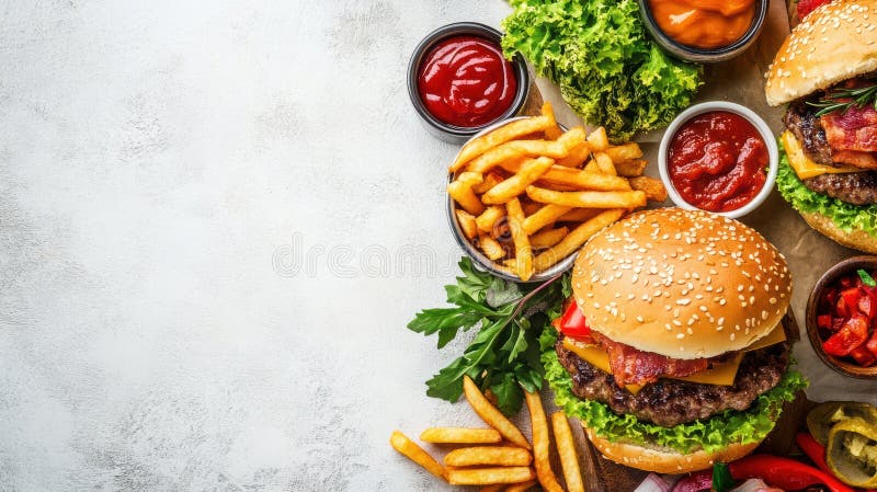 A Close-up View of a Table Filled with Various Food Items. Stock Photo ...