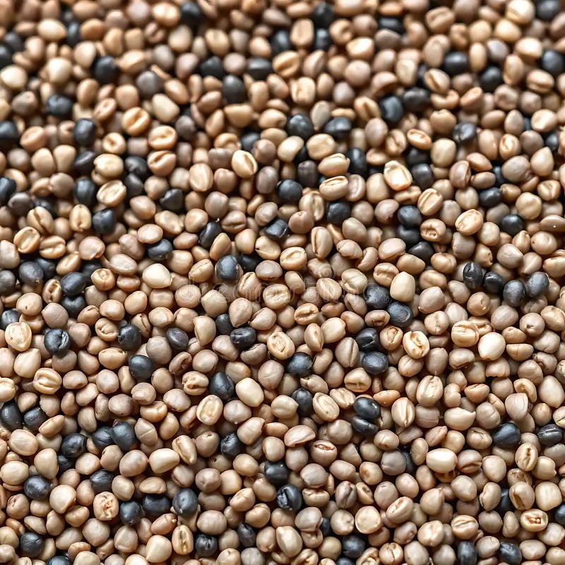 A Close Up View of Tan and Black Seeds Stock Illustration ...