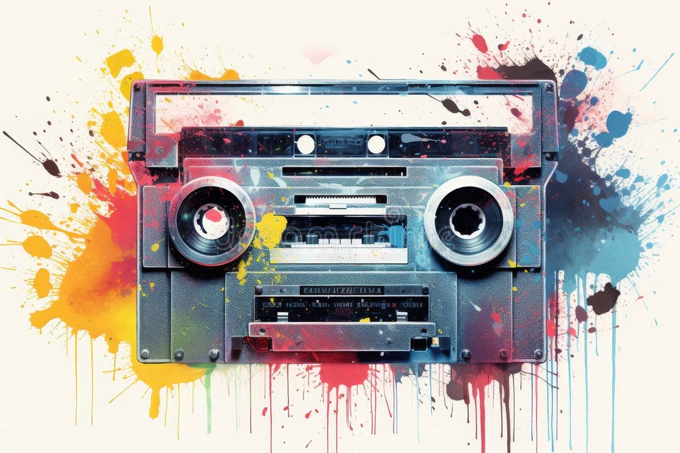 Close Up View of a Tape Recorder Isolated on a White Background for ...