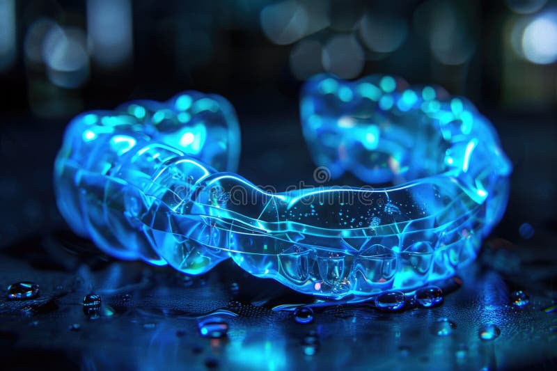 Close-up View of Teeth with Blue Lights, Perfect for Dental or ...