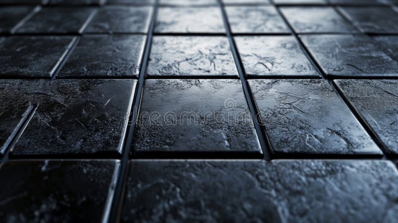 Close-up View of Textured Black Tiles with a Smooth Surface, Ideal for ...