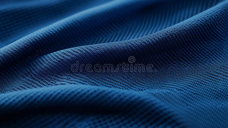 Close-Up View of Textured Blue Fabric with Soft Waves and Ripples Stock ...