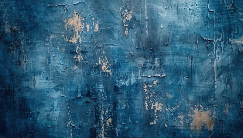 Textured Blue Wall with Abstract Patterns and Weathered Details in a ...
