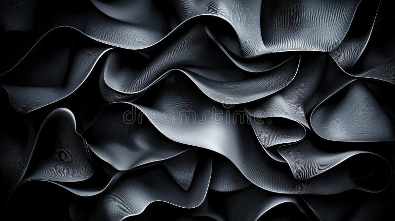 A Close-up View of a Textured, Dark Gray Fabric with a Ruffled ...
