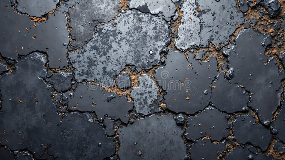 Textured Dark Surface with Cracks and Rusty Elements Stock Illustration ...