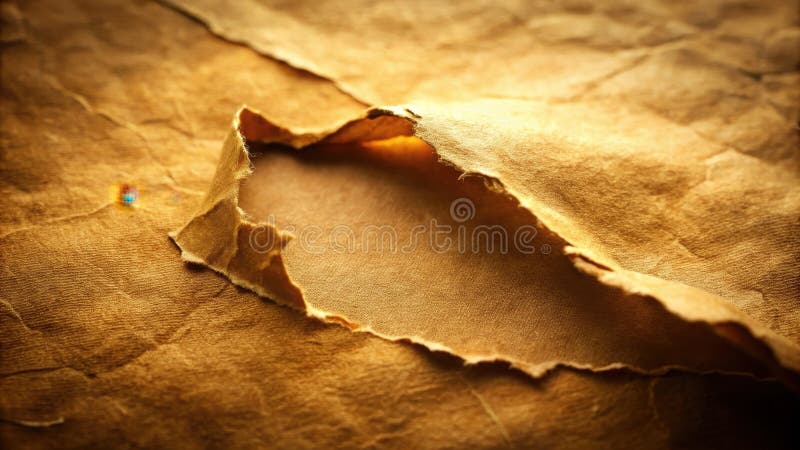 Close-up View of Textured, Golden-brown Fabric with Torn Edges Showing ...