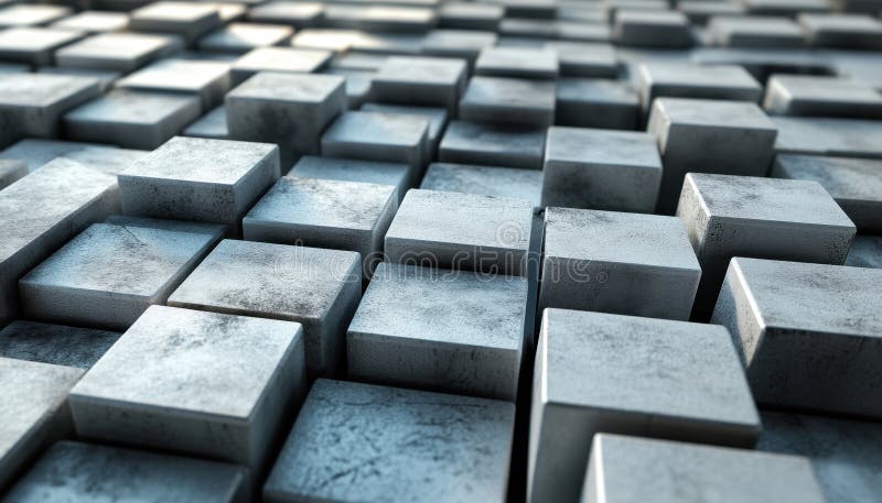 Close-up View of Textured Metallic Cubes Arranged in a Grid Pattern ...