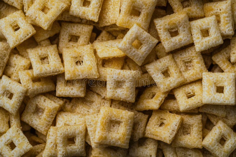 A Close Up View of Textured Square Snacks on a Surface Highlighting ...