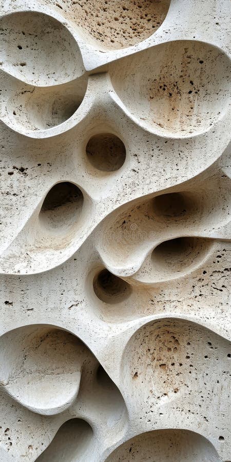 Abstract Beige and Off White Textured Surface with Concave Shapes and ...