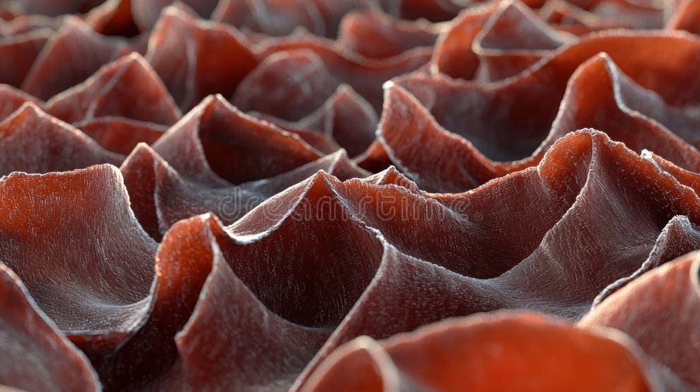 A Close-up View of a Textured Surface with a Repeating Pattern of Curved, Overlapping Shapes in ...