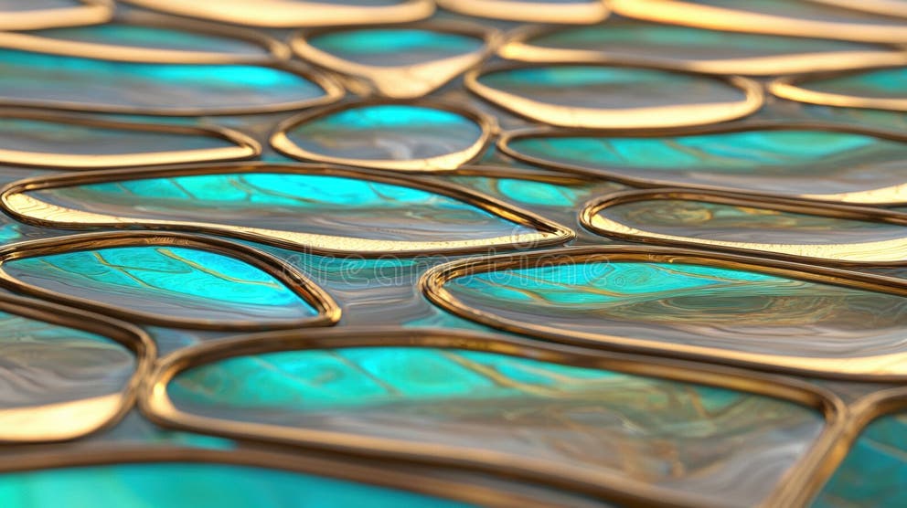 A Close-up View of a Textured Surface with a Repeating Pattern of Gold ...