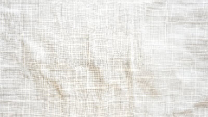 A Close-up View of a Textured White Fabric with a Grid Pattern, Showing ...