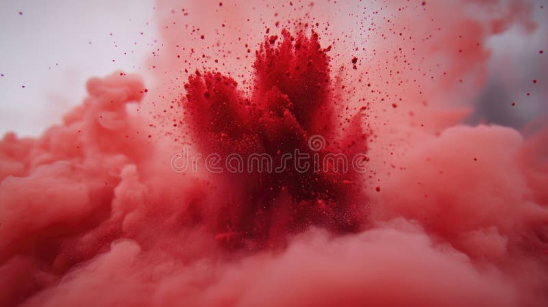 A Close-up View of a Thick Red Dust Cloud Filling the Frame Stock Photo ...