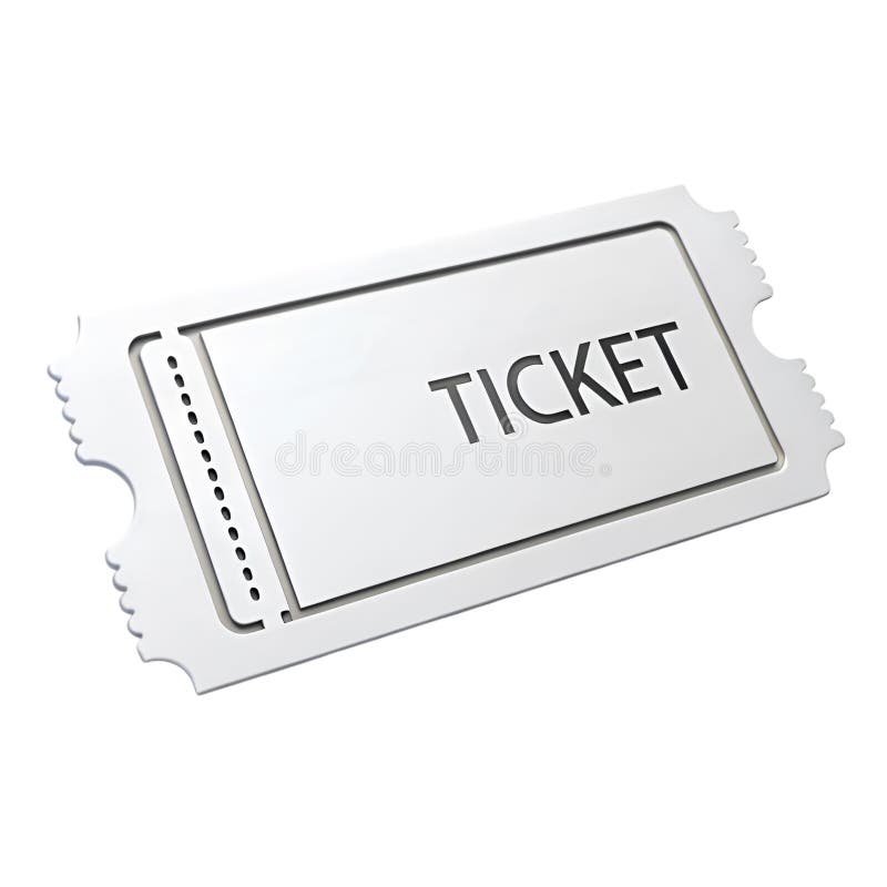 White 3 D Ticket Icon Isolated on White Background Stock Illustration ...