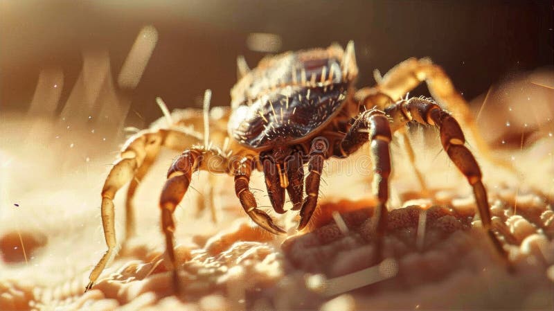 Close-up View of Tick Crawling on a Human Skin Stock Image - Image of ...