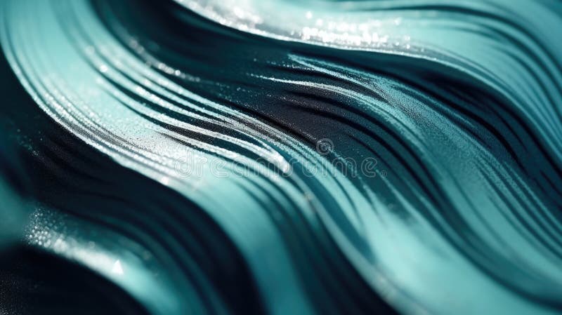 A Close Up View of a Tile, Cyan Colored Wavy Surface Stock Illustration ...