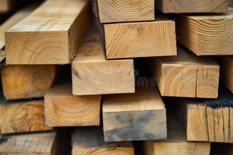 Stacked Timber Planks in Warm Lighting and Soft Focus. AI Generated ...