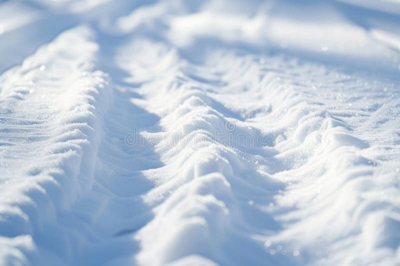 A Close-up View of Tire Tracks in Fresh Snow, Perfect for Winter-themed ...